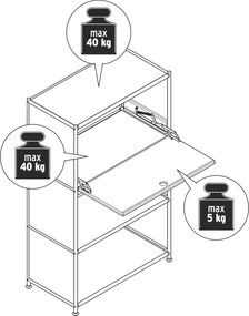Tchibo - Kovový sekretář »Cn3« - barva: šedá