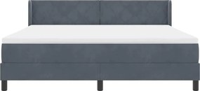 Postel s boxspringem s čelo Tmavě šedá 200 x 180 cm samet 3341535