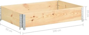 Vyvýšený záhon 50 x 100 cm masivní borové dřevo 3055164