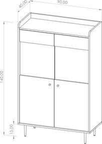 GAB Vitrínová skříň NEFERTUM WIT90, 90 cm