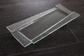 BDK-GLASS Skleněný obdélníkový tác ZOOM čirý Rozměr: 40x17cm