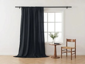 Závěs OXFORD LIGHT 140x270 cm, černý Zavěšení: Řasící páska