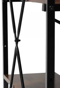 Pracovní stůl s regálem MDF dekor staré dřevo černý kov GD-520 OLW