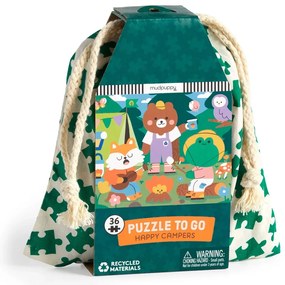 Mudpuppy Puzzle Veselí kempaři v látkovém pytlíku 36 dílků