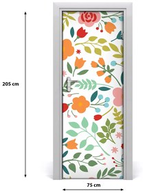 Samolepící fototapeta na dveře barevné květiny 75x205 cm