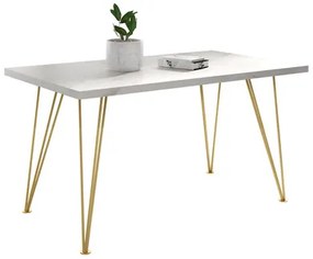 Jídelní stůl SONIA II 120 cm - bílá/zlatá