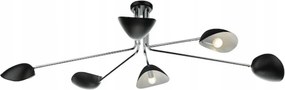 Stropní lampa do obývacího pokoje Krug KRU6422 Dar Lighting pavouk černý chrom