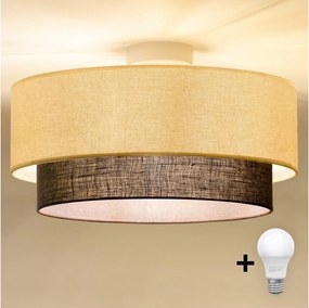 Brilagi - LED Stropní svítidlo BOHO STYLE 1xE27/15W/230V pr. 40 cm krémová/hnědá