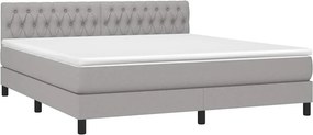 Box spring postel s matrací a LED světle šedá 180x200 cm textil 3133413