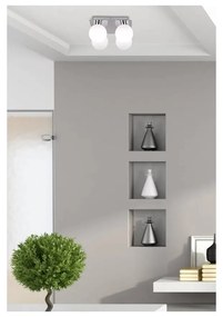 Stropní svítidlo ve stříbrné barvě se skleněným stínidlem 25x25 cm Oden – Candellux Lighting