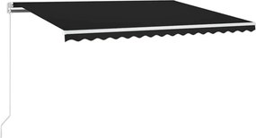Automatická markýza LED a senzor větru 450 x 300 cm antracitová 3068934