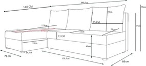 Rozkládací oboustranná sedací souprava do L VALERIO SLIM 200x140 cm, tmavě zelená + 2 polštářky ZDARMA