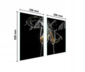 Skleněná Ochranná Deska Do Kuchyně 65x52 Víno