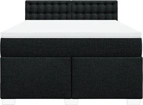 Box spring postel s matrací černá 140x200 cm textil 3288227
