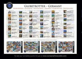 EUROGRAPHICS Puzzle Světoběžník – Německo / 1000 dílků / 68 × 48 cm