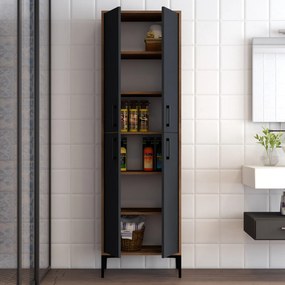 Hanah Home Skříňka, designová, barevná Berlin A - Walnut, Anthracite, Ořech, Antracitová