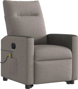 Elektrické zvedací masážní polohovací křeslo taupe textil 3324078