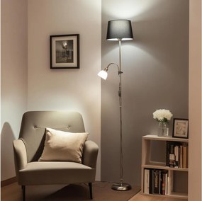 BRILAGI - Stojací lampa CERIA 1xE27/100W/230V + 1xE14/25W matný chrom/černá