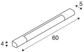 SLV 149762 Trukko 60, nástěnné svítidlo nad zrcadlo, LED 8W 3000K, chrom, délka 60 cm, IP44