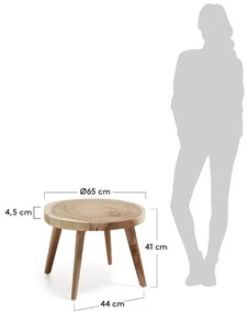 OnaDnes -20% Masivní dřevěný konferenční stolek Kave Home Wellcres 65 cm