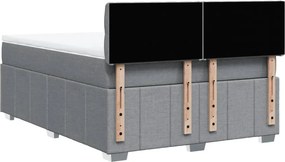 Box spring postel s matrací světle šedá 140 x 200 cm textil 3287098