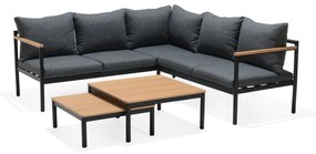 Sensum Set lounge nábytku Bergby, 3 ks, hliník, eukalyptové dřevo, antracit, přírodní