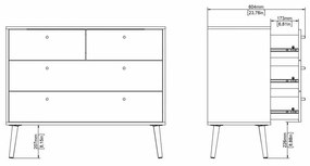 Bílá nízká komoda 99x82 cm Bodo – Tvilum