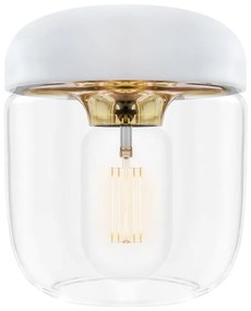 Bílé stínidlo s objímkou zlaté barvy UMAGE Acorn, ⌀ 14 cm