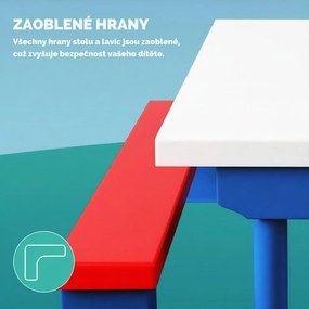 Dětská sedací sestava se slunečníkem JASMIN, 67x78,5x42,5cm, modrá/bílá/červená Spielwerk