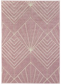 Koberce Breno Kusový koberec PORTLAND 58/RT4R, Růžová, Vícebarevné, 67 x 120 cm