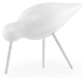 normann COPENHAGEN Dřevěný ptáček Shorebird medium White/white, bílá barva, dřevo