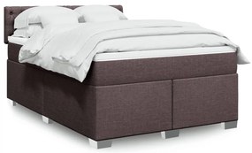 Box spring postel s matrací tmavě hnědá 160x200 cm textil 3288249