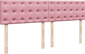 Box spring postel s matrací růžová 200x200 cm samet 3287847