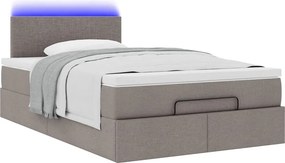 Osmanský rám postele s matrací taupe 120x200cm textil 3312219