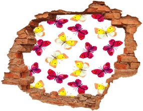 Wallmuralia Fototapeta díra na zeď 3D Motýli a květiny 90x70 cm