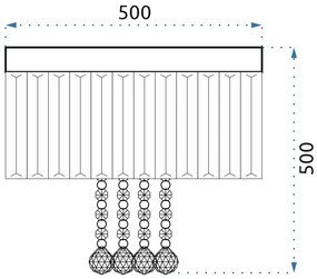Toolight - Křišťálová stropní svítilna 9xG9 25W APP781-9C, chromová, OSW-05099