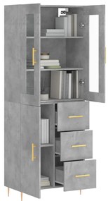 Skříň highboard betonově šedá 69,5x34x180 cm kompozitní dřevo - Default Title