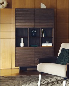 Tmavě hnědá skříňka v dekoru ořechu 100x163x40 cm Norlen – Kave Home
