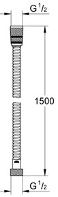 GROHE 22101000 - Sprchová hadice VITALIOFLEX METAL LONG-LIFE 1500 mm chrom