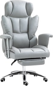 Kancelářská židle HOMCOM s funkcí polohování, ergonomická kancelářská židle, výškově nastavitelná otočná židle s podnožkou, čalouněná, nosnost do 120…