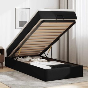 Osmanský rám postele s matrací černý 80x200cm umělá kůže 3311006