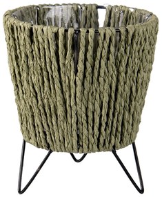Pletený obal Bambo na kovových nohách na květiny - Ø 11*18 cm