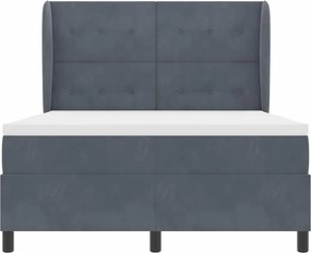 Postel s boxspringem s čelo Tmavě šedá 200 x 160 cm samet 3340935