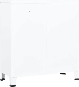 Industriální úložná skříň bílá 90 x 40 x 100 cm ocel 339624