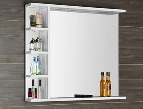 Aqualine Aqualine, KORIN STRIP zrcadlo s LED osvětlením a poličkami 80x70x12cm, KO350S