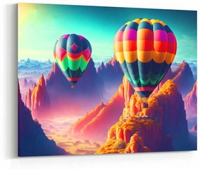 Obraz barevné balony letící nad horami