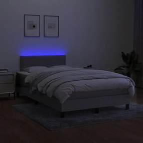 Box spring postel s matrací a LED světle šedá 120x190 cm textil 3270032