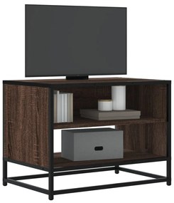 TV skříňka hnědý dub 61 x 40 x 46 cm kompozitní dřevo a kov