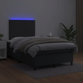Box spring postel s matrací a LED černá 120 x 190 cm umělá kůže 3270281