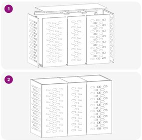vidaXL Ochrana klimatizace Bílá 110 x 50 x 80 cm Ocel